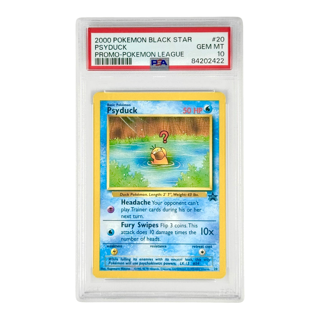 Psyduck 2000 Pokemon League Promo #20 PSA 10 – Yamacardo
