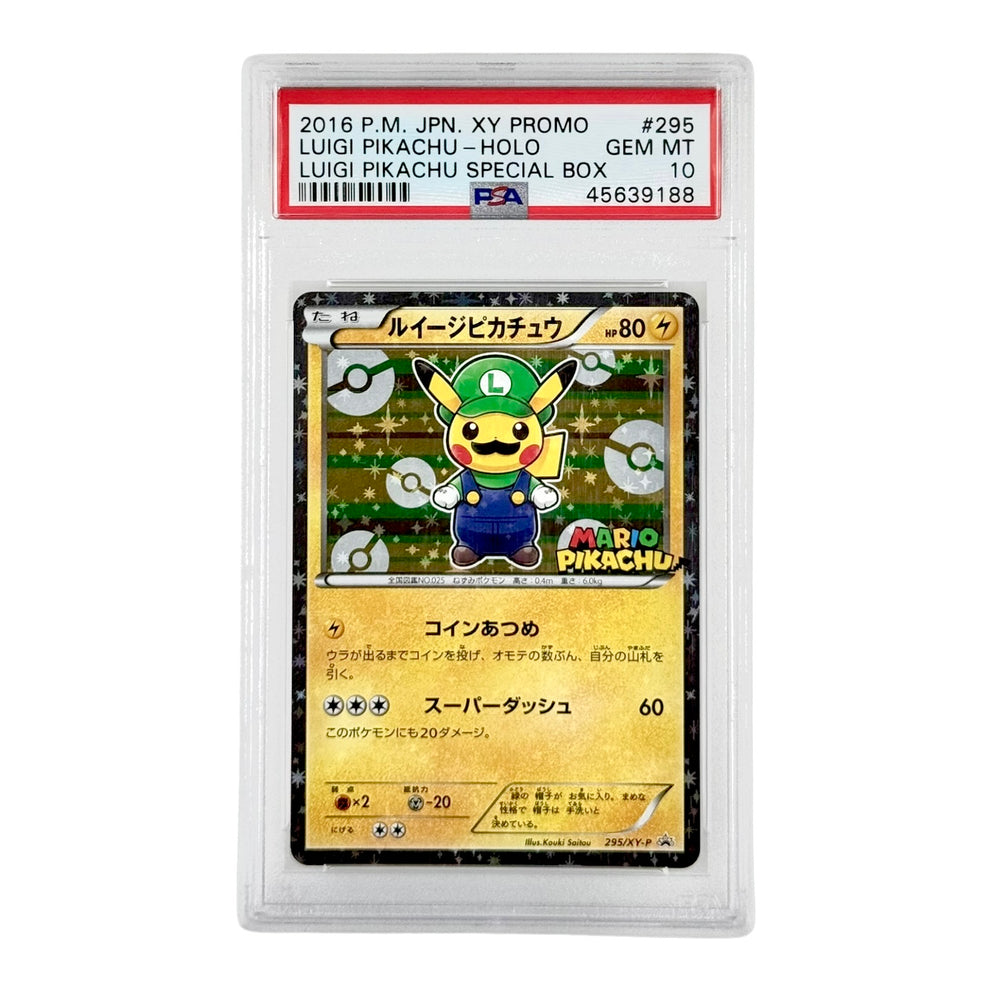 Luigi Pikachu 2016 Pokemon Japanese XY Promo #295 PSA 10 – Yamacardo