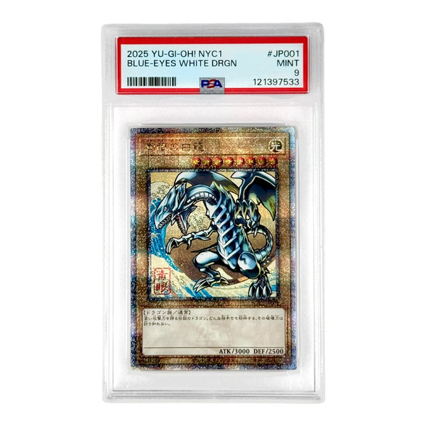 Blue-Eyes White Dragon 2025 Yu Gi Oh! Japanese NYC1 Promo #JP001 PSA 9 – Yamacardo
