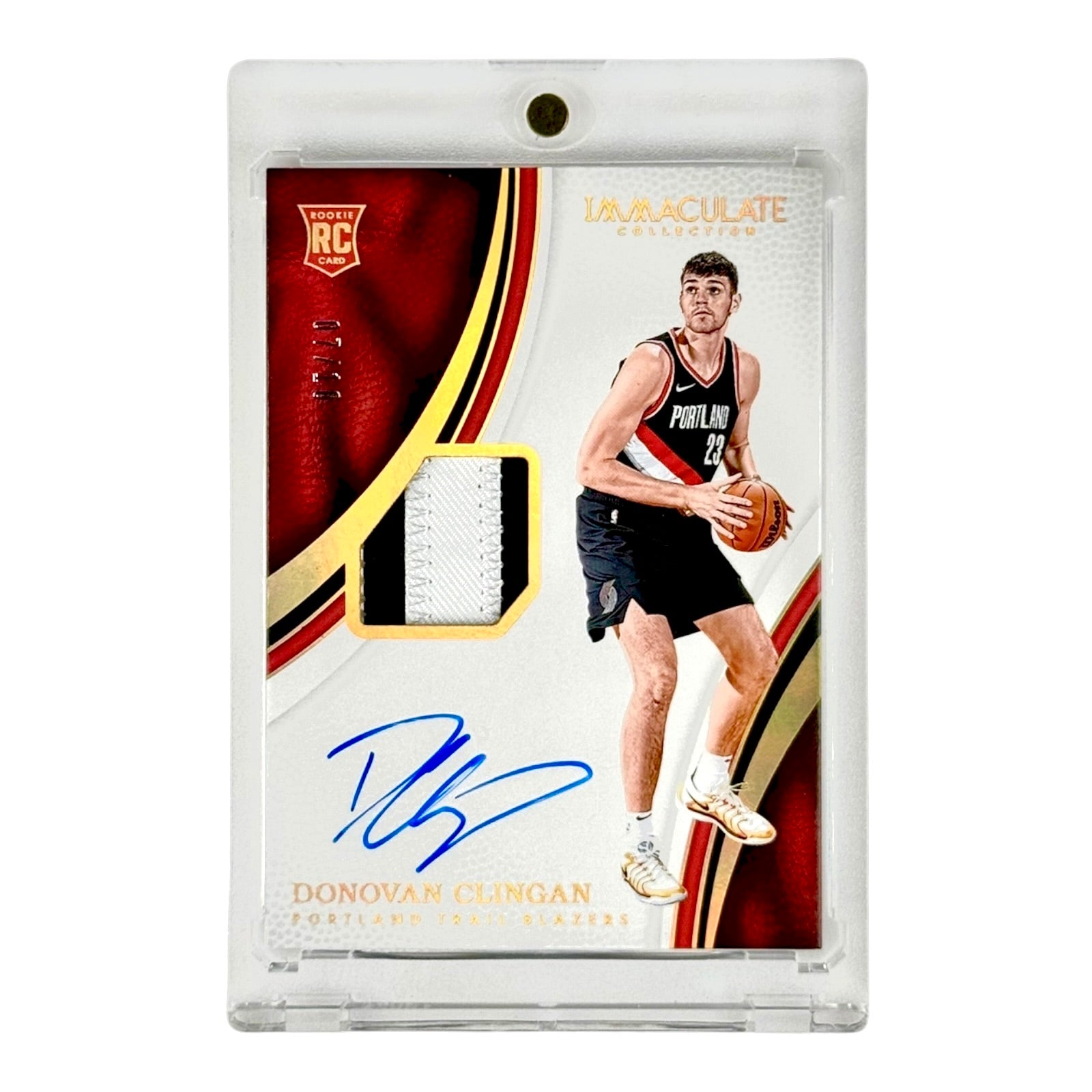 Donovan Clingan 2024-25 Immaculate Rookie Patch Auto RPA RC Gold 07/10 ...